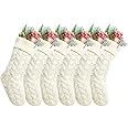 Amazon.com: Kunyida Pack 6,18" Unique Ivory White Knit Christmas ...