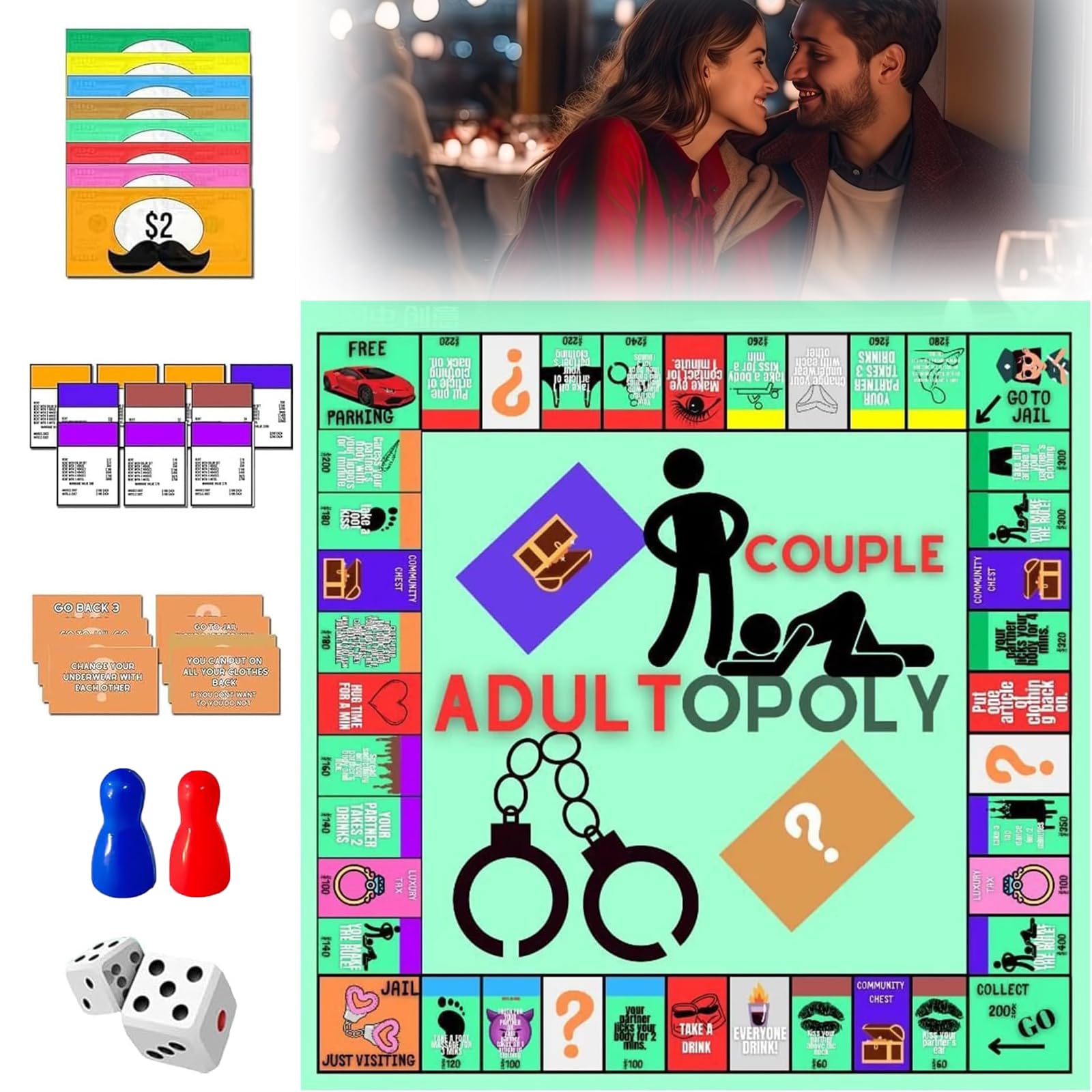 Adult Board Game,Couple Adult Opoly Board Game,Adult Couples Board ...