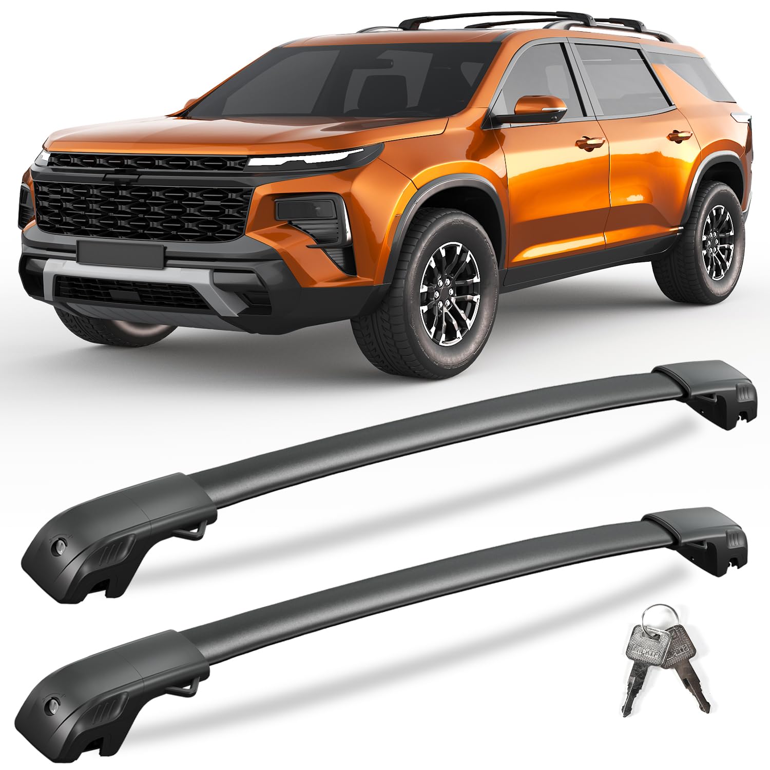 KINGGERI 220lbs Lockable Roof Rack Cross Bars Compatible With Chevy ...