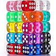 Amazon.com: TecUnite 25 Pieces Colored Dice 6 Sided Dice Set, 6 Sided ...