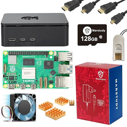 MarsKit Raspberry Pi 5 Starter Kit -128GB Edition/Raspberry Pi 5 (8GB ...