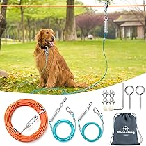 50ft Dog Tie Out Cable Heavy Duty 50ft Dog Tie Out Cable For Camping ...