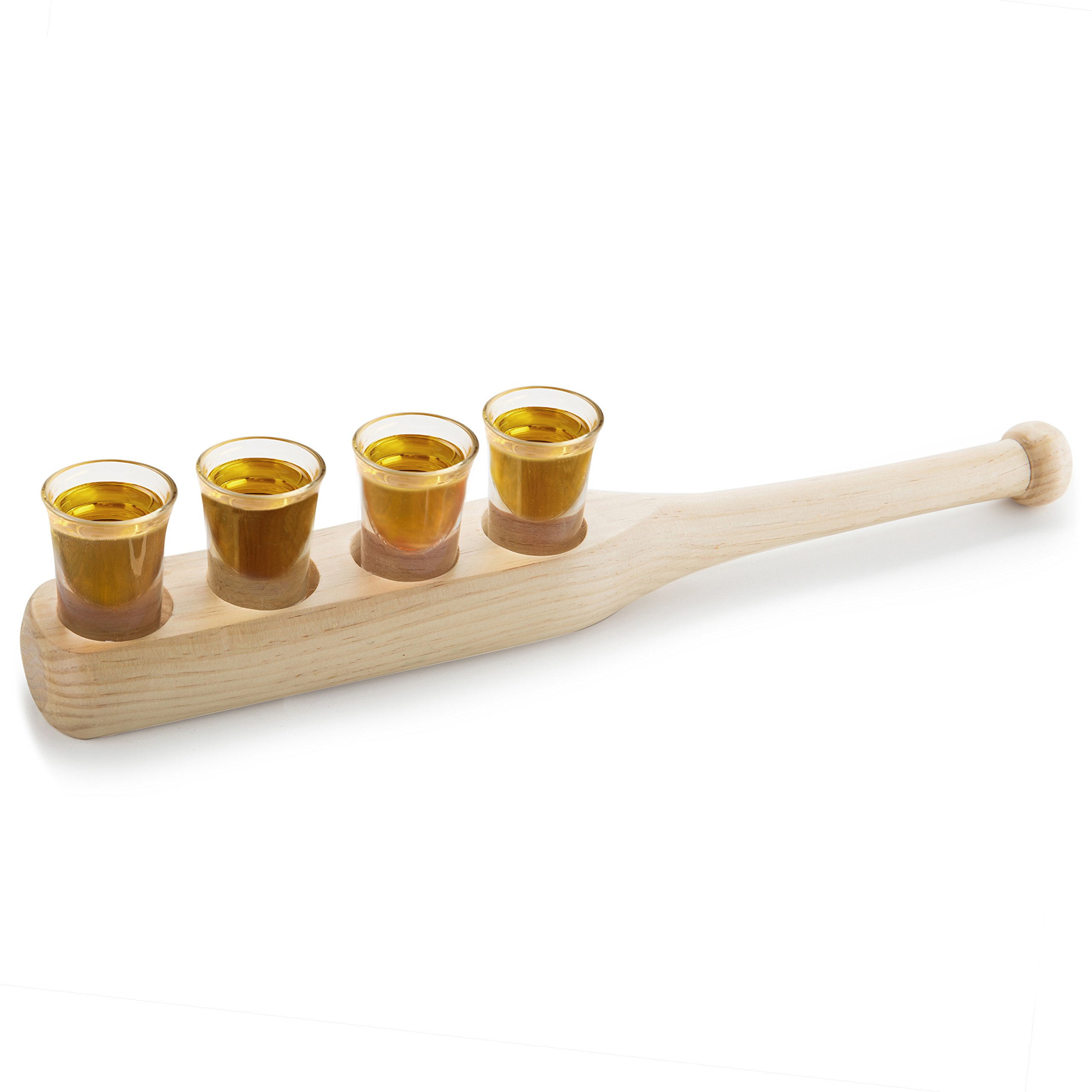 Buy MyGift Wood Baseball Bat Shaped Flight Sampler Board with 4 Tasting ...