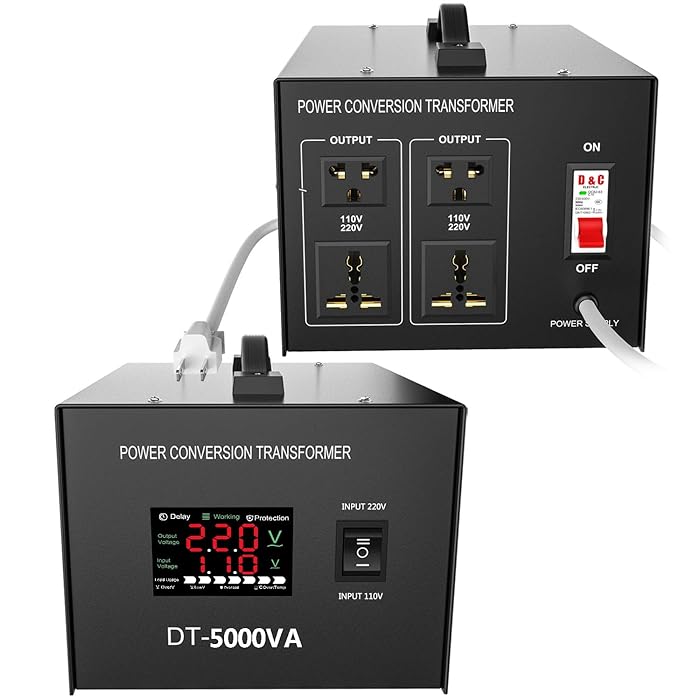 Buy 5000 Watt Voltage Converter Transformer - Heavy Duty - Step Up/Down ...