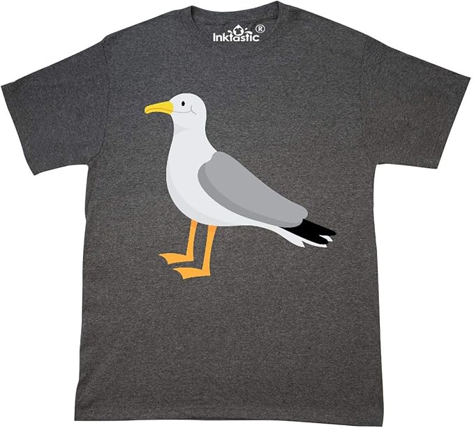Amazon.com: inktastic - Funny Seagull Bird T-Shirt Large Retro Heather ...