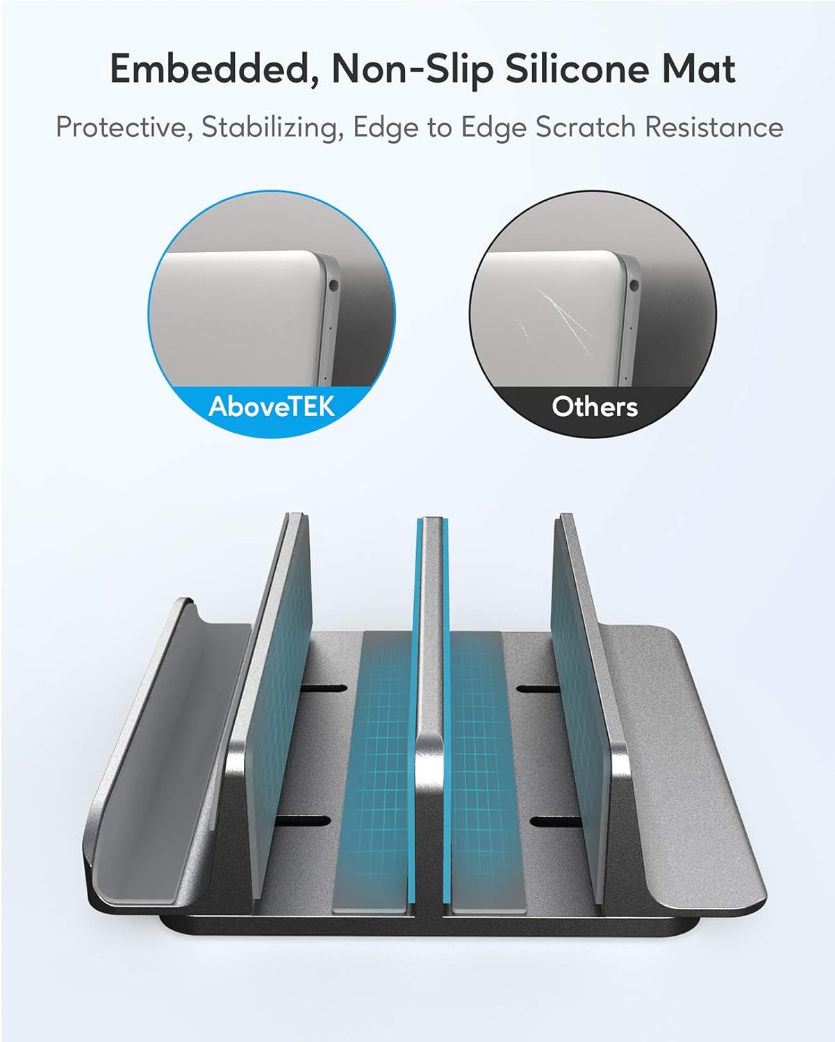 Vertical Laptop Stand – AboveTEK – 3 Slots for Computer, Tablet, Phone ...