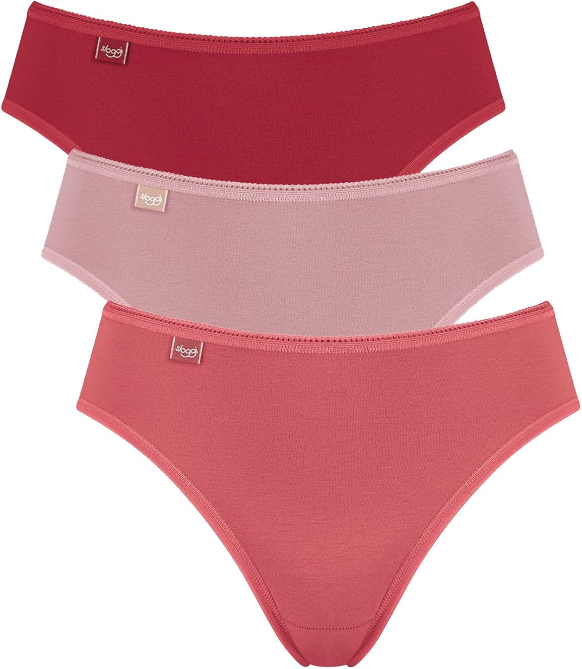 Sloggi 24/7 Cotton Tai Briefs 3 Pack Red Multi - 14: Amazon.co.uk: Clothing