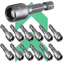 Hex Shank Tools 10 PCS 1/4 Hex Shank Magnetic Nut Driver Bits - 2.5 ...