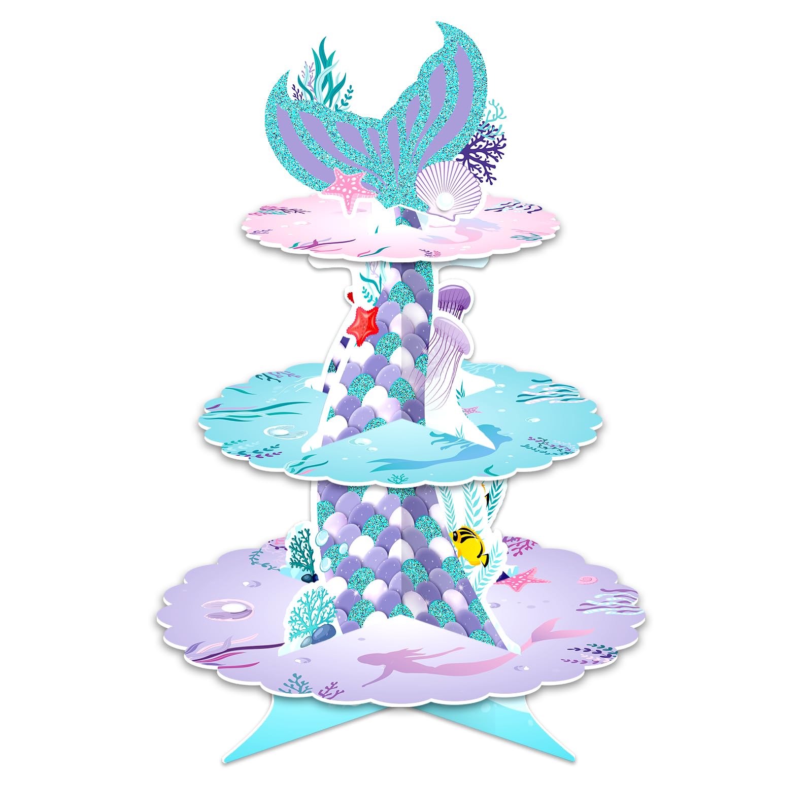 Mermaid Birthday Party Supplies Cupcake Stand 3 Tier Mermaid Party ...