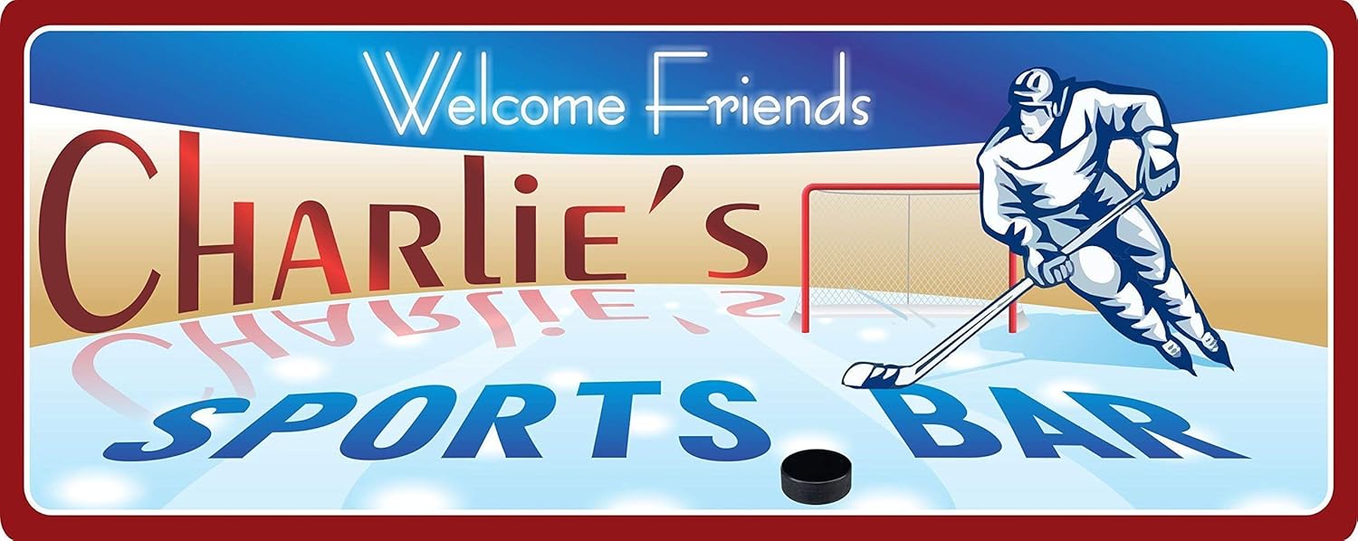 Amazon.com: Hockey Personalized Welcome Sign with Ice, Puck & Hockey ...