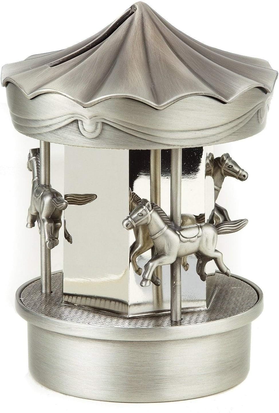Amazon.com: Elegance Silver Plated and Pewter Finish Carousel Money ...