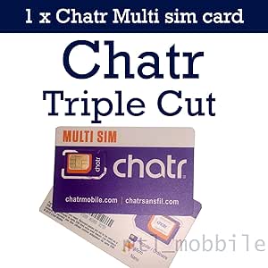 Chatr Multi sim card format ( Regular + Micro + Nano ) 3G 4G LTE Canada ...