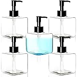 Amazon.com: Youngever 5 Pack Black Plastic Square Pump Bottles ...