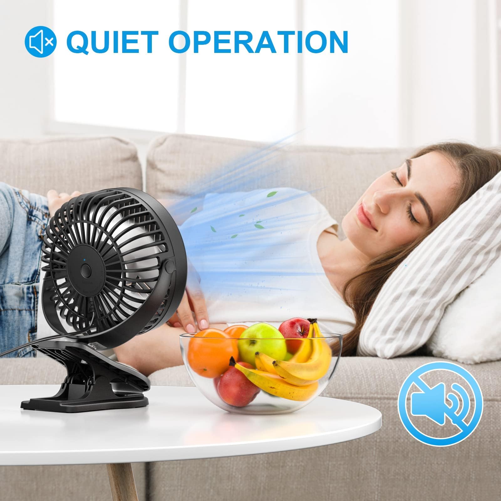 Mua KEYNICE USB Desk Fan, 4 Inch Small Clip Fan, 3 Speeds Personal ...