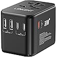 Amazon.com: LENCENT Universal Travel Adapter, GaN III 30W International Charger with 2 USB Ports ...