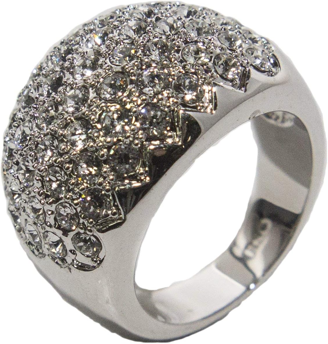 Amazon.com: RS Covenant Women's Rhodium Plated Dress Ring Round Cut CZ ...