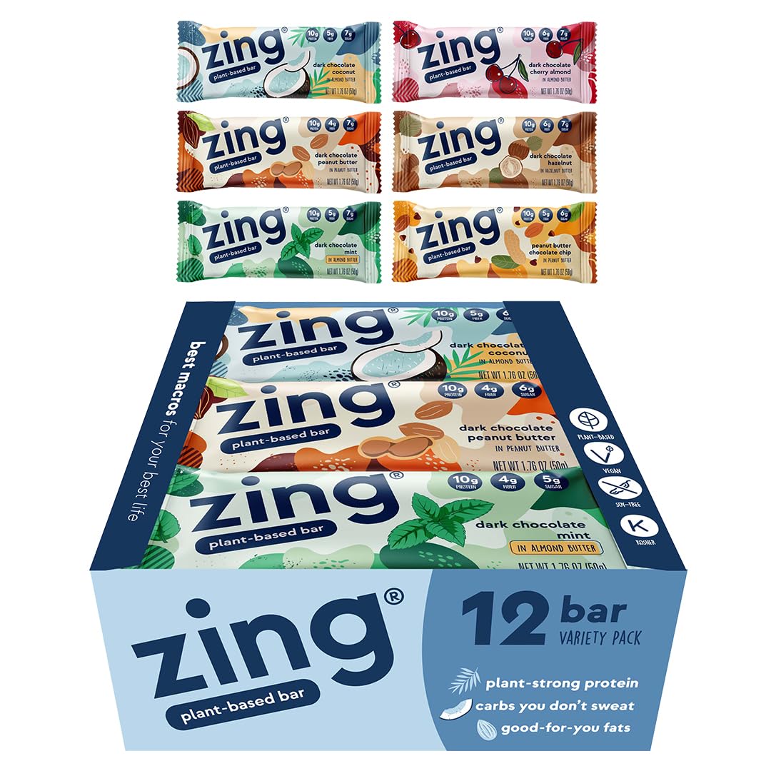 Mua Zing Variety Pack, Vegan Protein Bars, Gluten Free with High ...