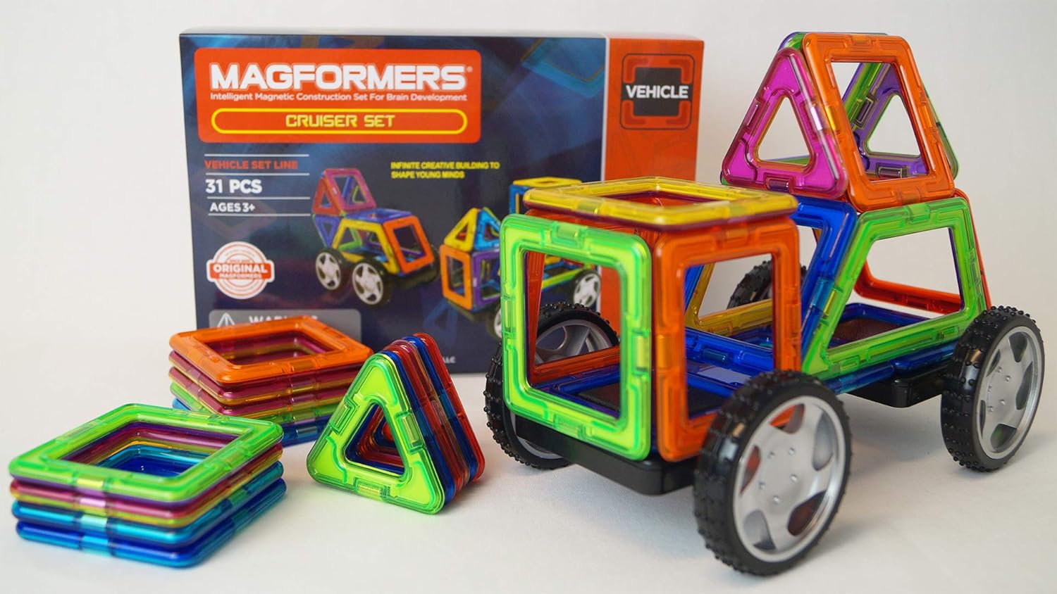 Magformers 707015 Cruiser Car Magnetic Construction Set, Multicoloured ...