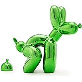 Amazon.com: Artconal Silver Balloon Dog Pooping Statue, White Elephant ...