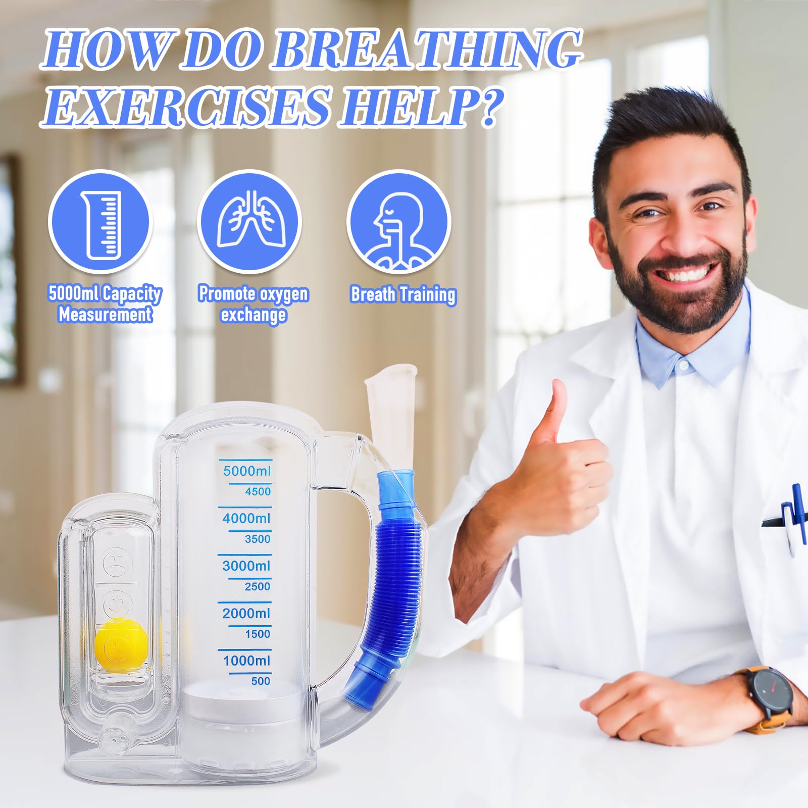 Mua Incentive Spirometer Adult,Breathing Exercise Device for Lungs,Deep ...