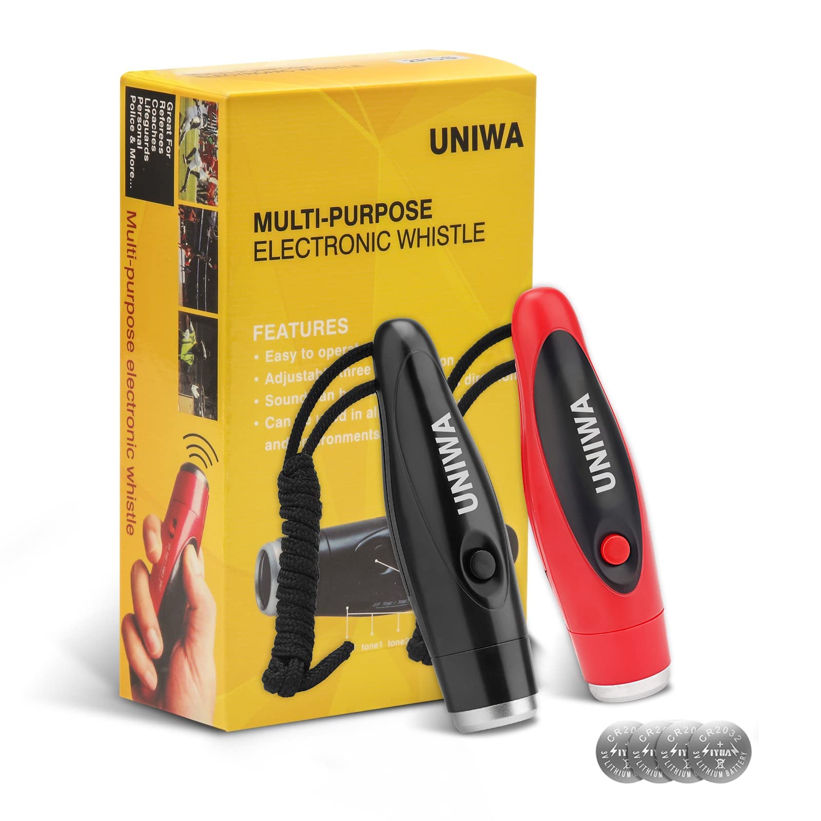 Mua UNIWA Electronic Whistles, 2 Pack Handheld 3 Tone High Volume ...