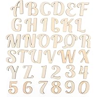 Amazon.com: ArtSkills Script Wooden Letters and Numbers - Unfinished Wood Letters for Arts and ...