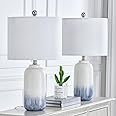 HIGHTRY 24" Blue Ceramic Table Lamps Set of 2, Modern Coastal Blue ...