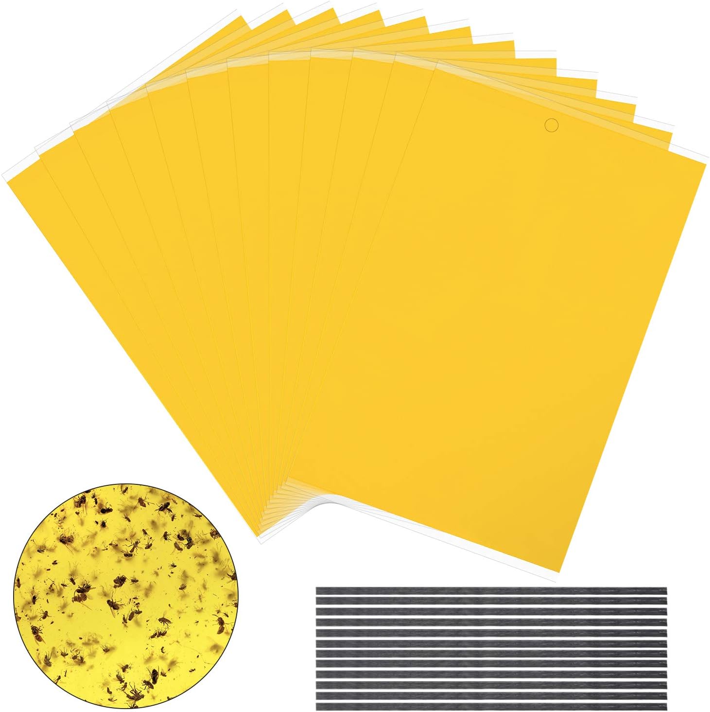 ELCOHO 12 Pieces Yellow Sticky Fly Traps Dual-sided Sticky Fly Catchers ...