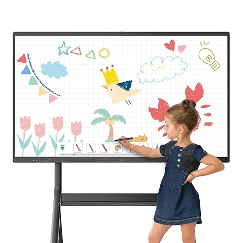 55'' Smart Board, 4K UHD Interactive Touchscreen Whiteboard, Android13 ...
