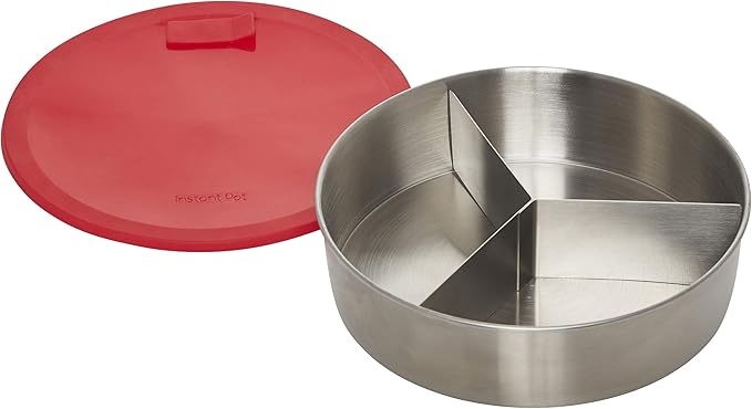 Instant Pot Official Round Cook/Bake Pan with Lid & Removable Divider ...