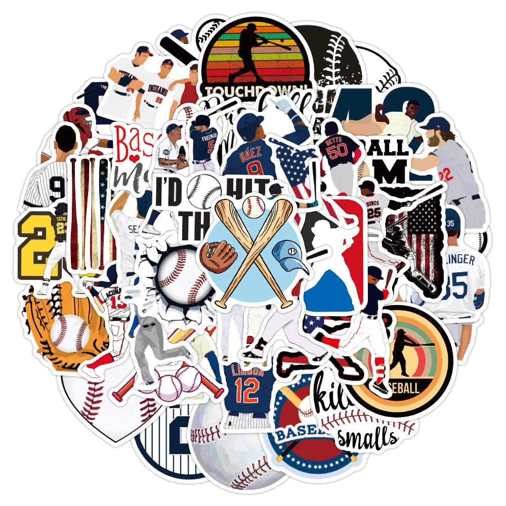 Mua 50-Piece Baseball Sticker Set, Waterproof Stickers, Sticker Pack ...