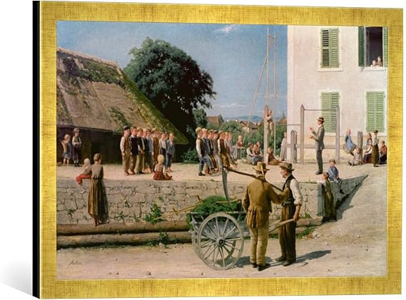 Amazon.de: Gerahmtes Bild von Albert Anker Turnstunde in Ins ...