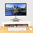Amazon.com: Triangle Wood Monitor Stand Riser - White Multi-Purpose ...