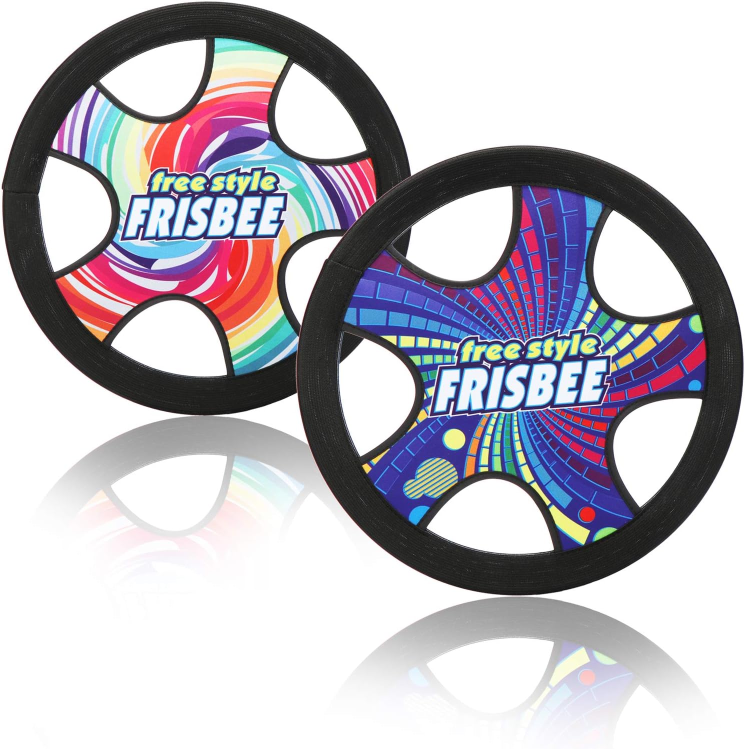 com-four® 2x Freestyle Frisbee for children and adults - light throwing ...