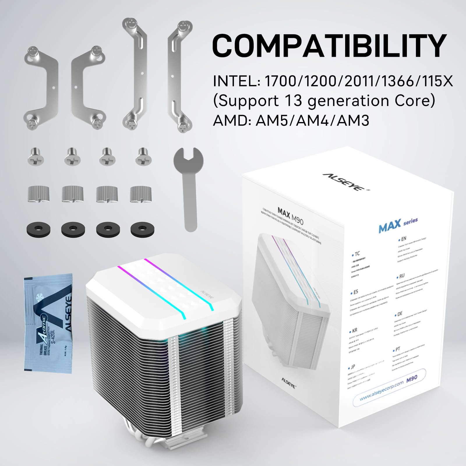 Mua ALSEYE M90 CPU Cooler, Hidden Fan Designed Dual Tower Air-Cooled ...