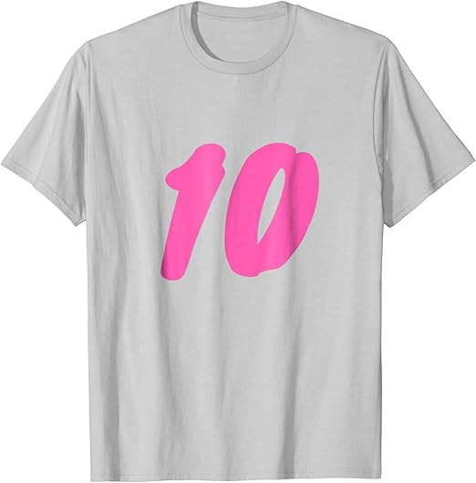 Amazon.com: Pink Number 10 T-Shirt for Kids & Adults: Clothing
