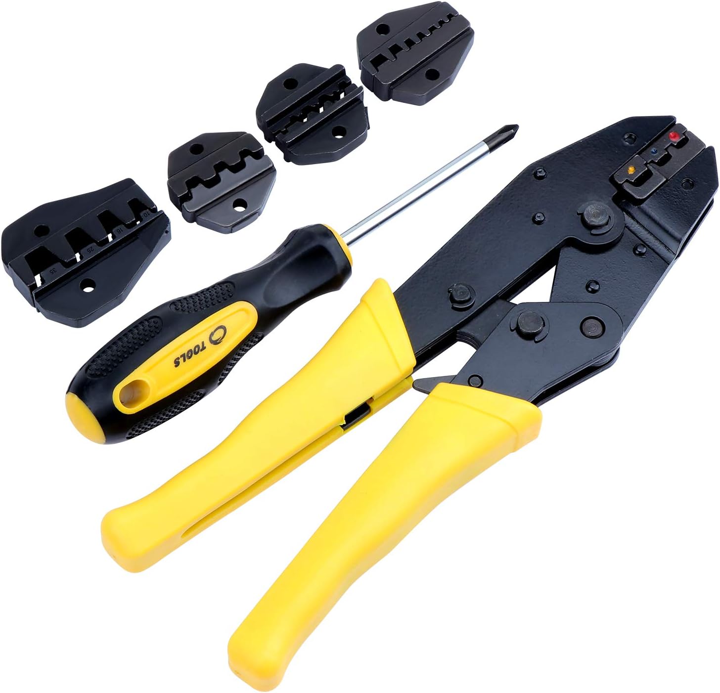 HSEAMALL Crimping Tool Kit,0.5-35mm² Wire Crimper, Ratcheting Crimp ...