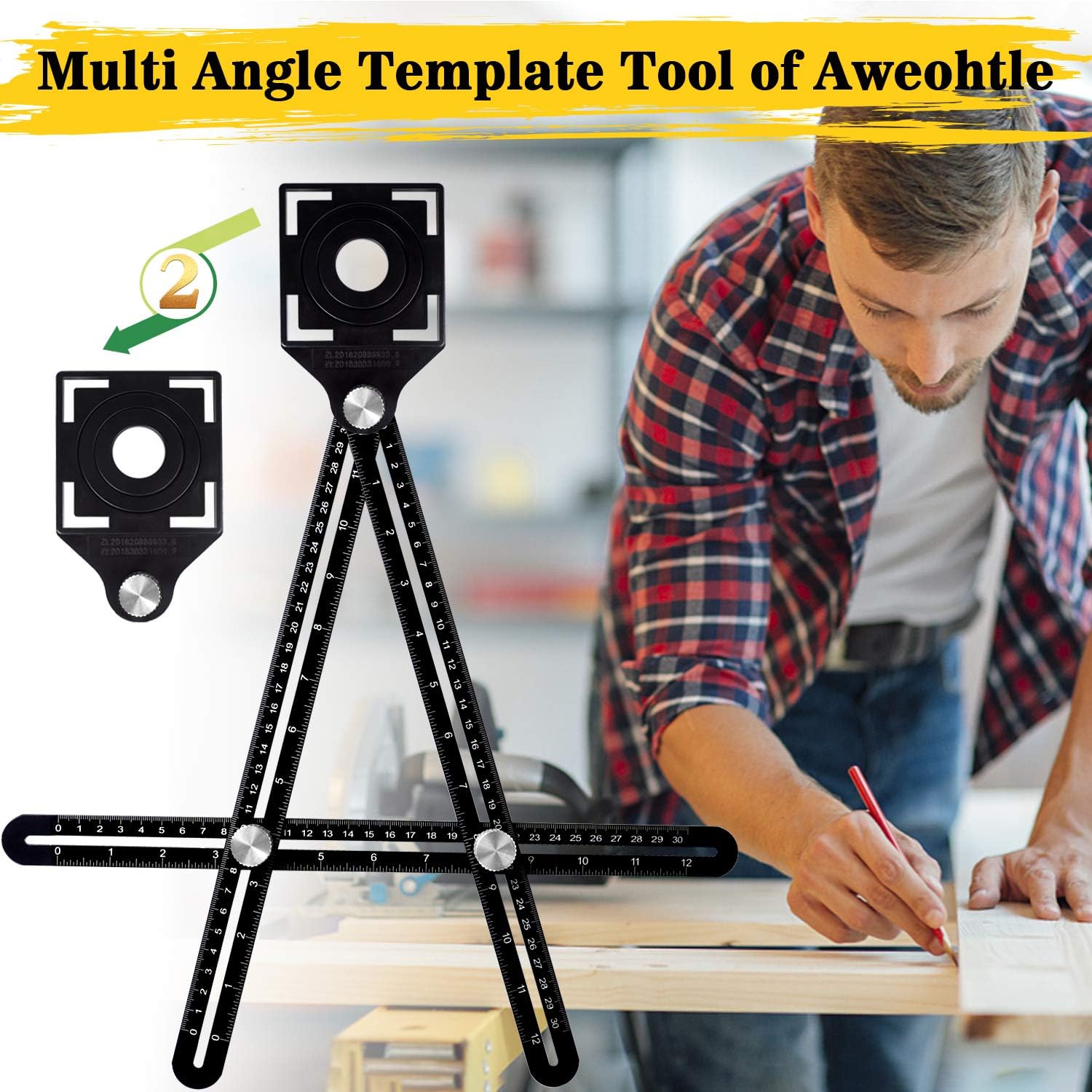 Multi Angle Measuring Ruler Aweohtle Aluminium Alloy Metal Template