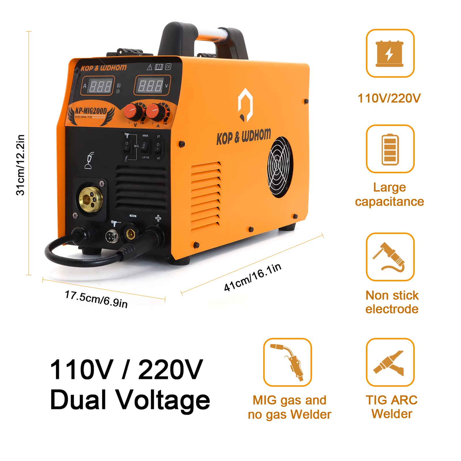Mua MIG Welder Machine 200AMP,110V/220V Dual Voltage Multiprocess ...