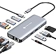 Amazon.com: NOVOO USB C Hub, 11-in-1 Docking Station Multiport Adapter ...