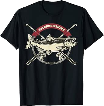 Amazon.com: Salmon Fishing T-Shirt T-Shirt: Clothing