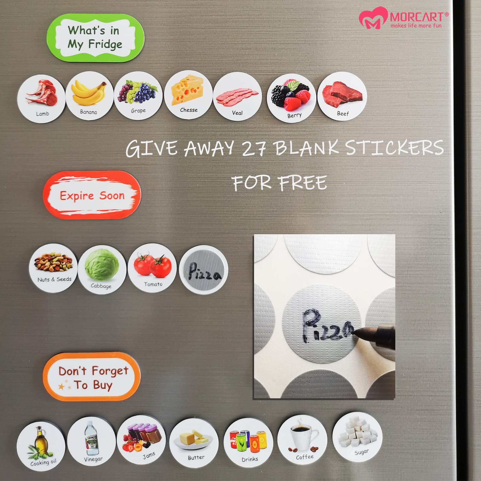 Mua M MORCART 93 Food Magnets for Fridge - Repeatable Visual Shopping ...