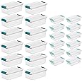 Amazon.com: Sterilite 6 Quart Clear Latch Lid Stackable Storage Box Tote, 12 Pack, and Small ...
