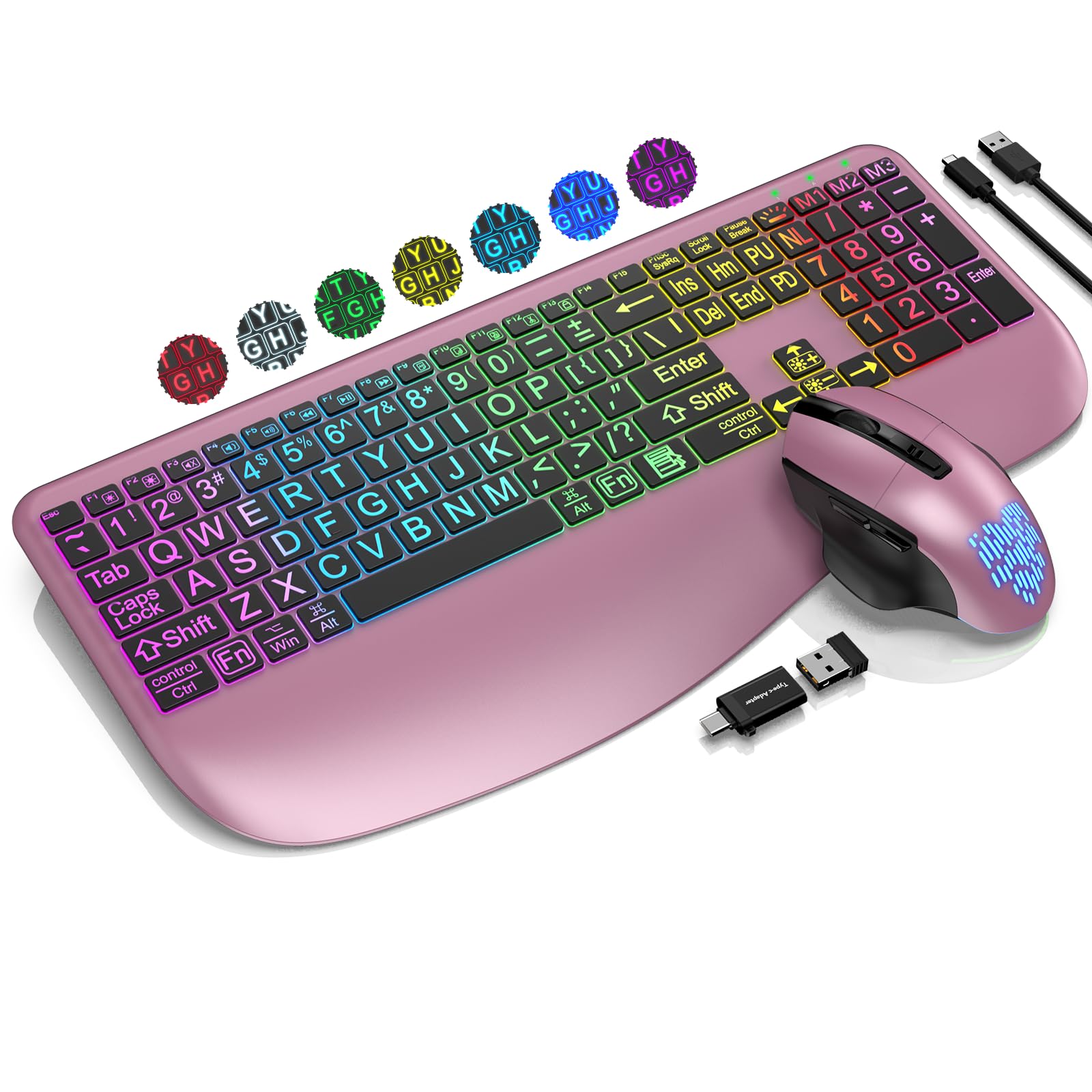 Mua Wireless Keyboard and Mouse Combo, Large Print Backlit Keyboard ...