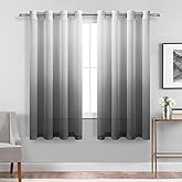 Amazon.com: DWCN Grey Faux Linen Ombre Sheer Curtains - Semi Voile Gradient Rod Pocket Curtains ...