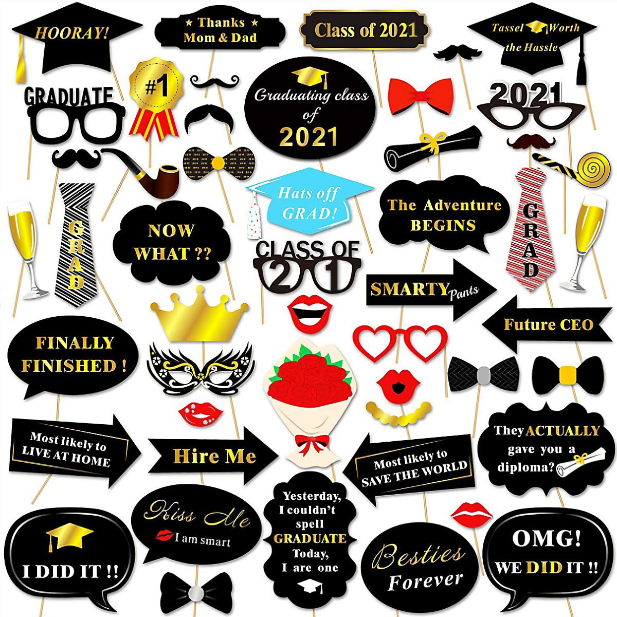 Esther Beauty 2021 Photo Studio Props Graduation 50pcs Party Photo ...