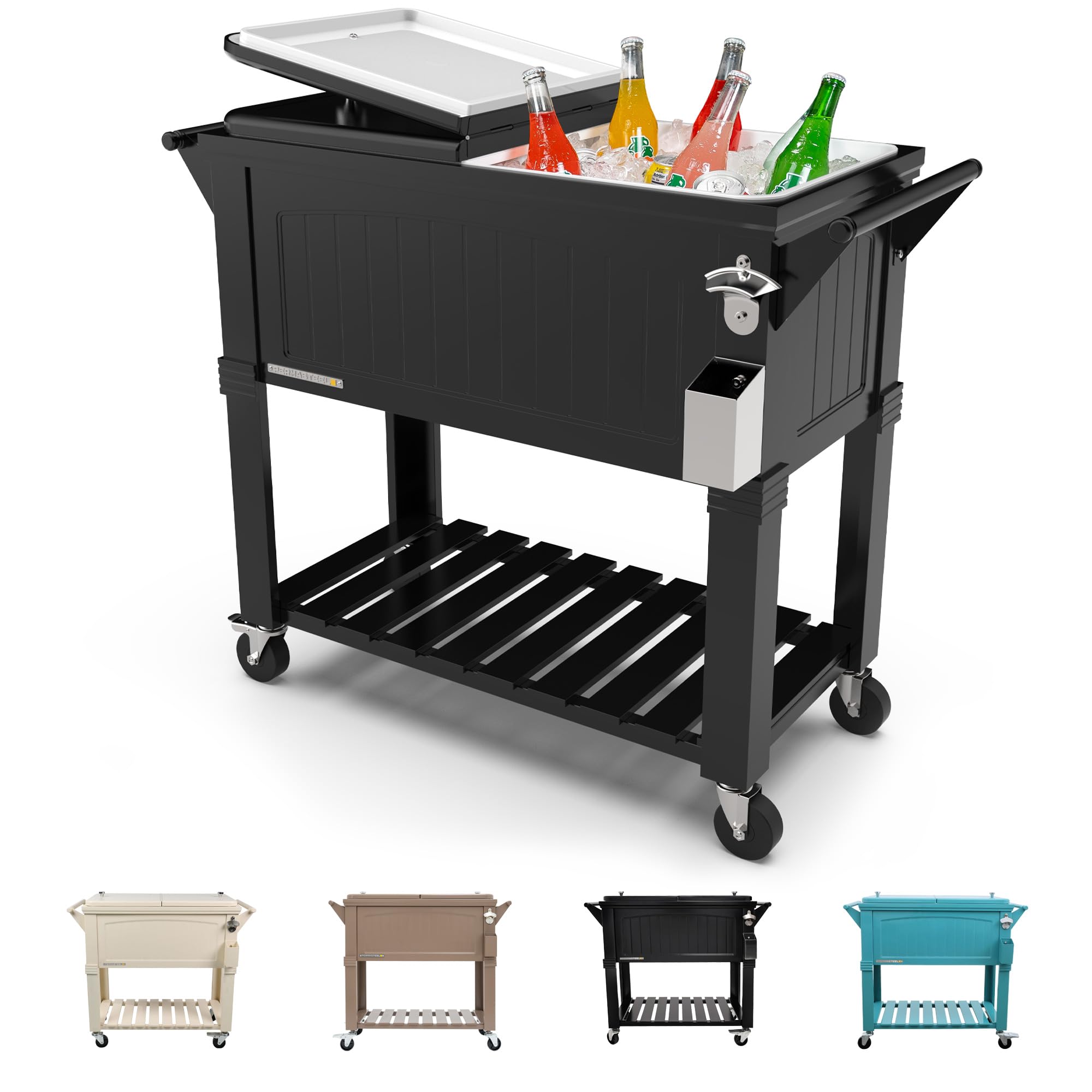 Permasteel 80-Qt Antique Patio Cooler for Outside | Outdoor Beverage ...