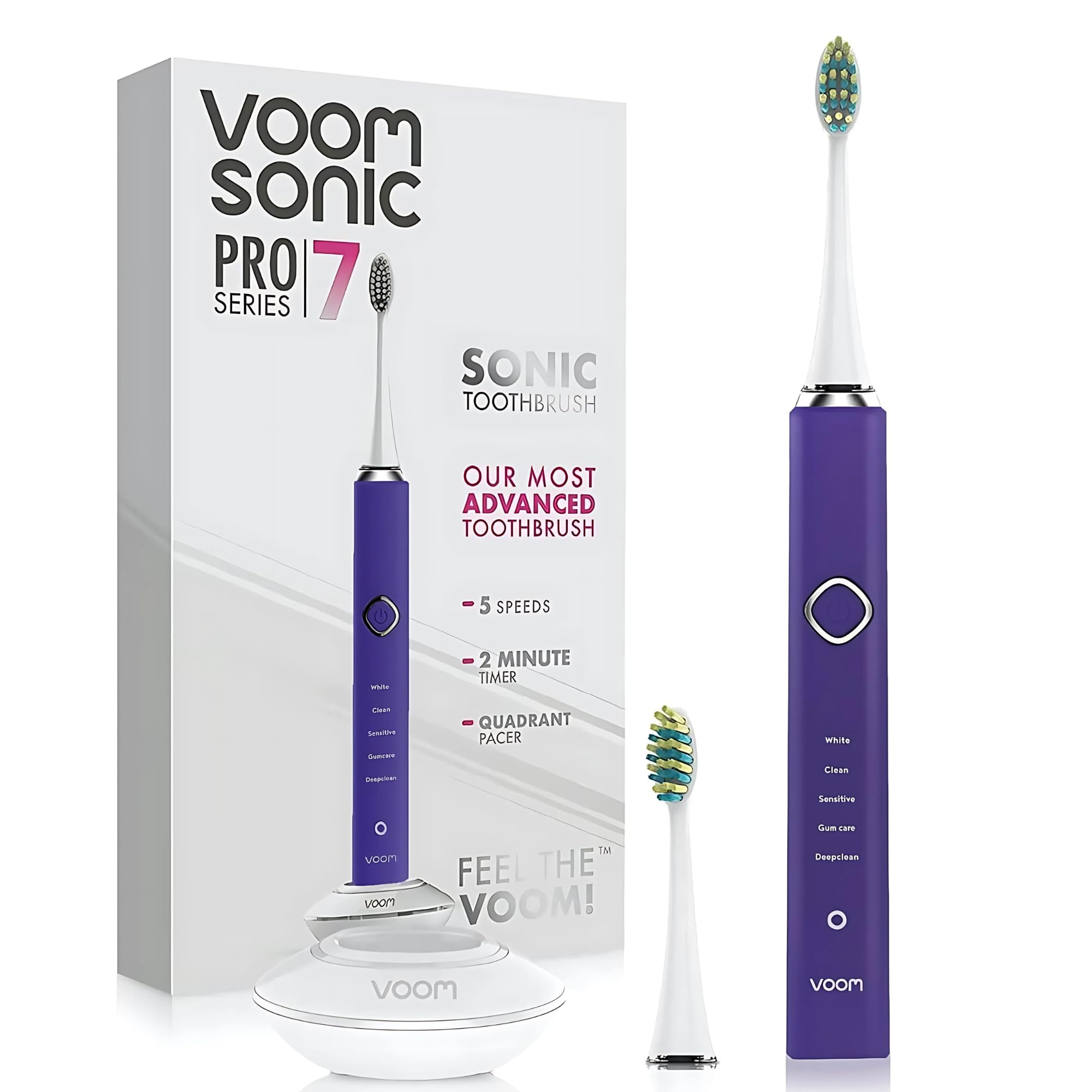 Voom Sonic Pro 7 Electric Toothbrush for Adults, Sonicare Electric ...