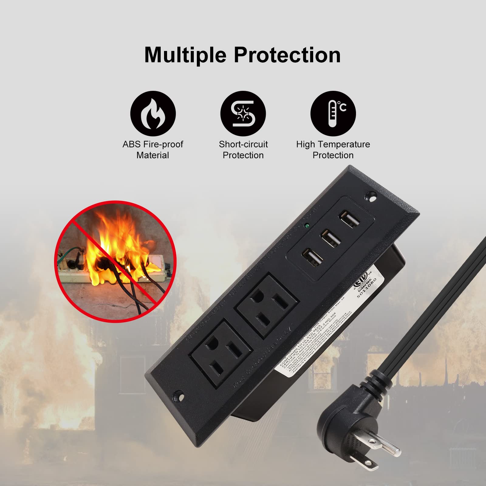 Mua Desk Power Strip with USB Recessed Mounted Desktop Power Outlet 2 ...