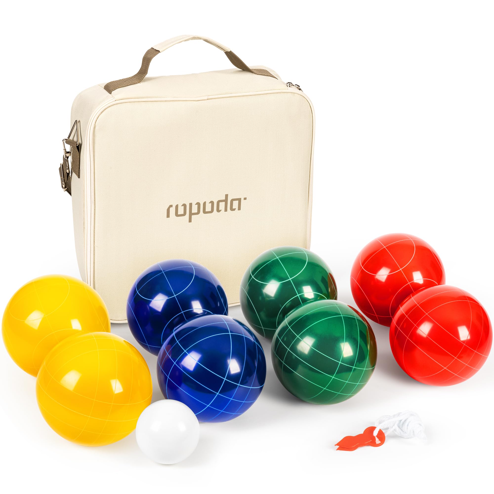 Ropoda 107mm Bocce Ball Set Regulation Size And Weight With 8 Resin ...